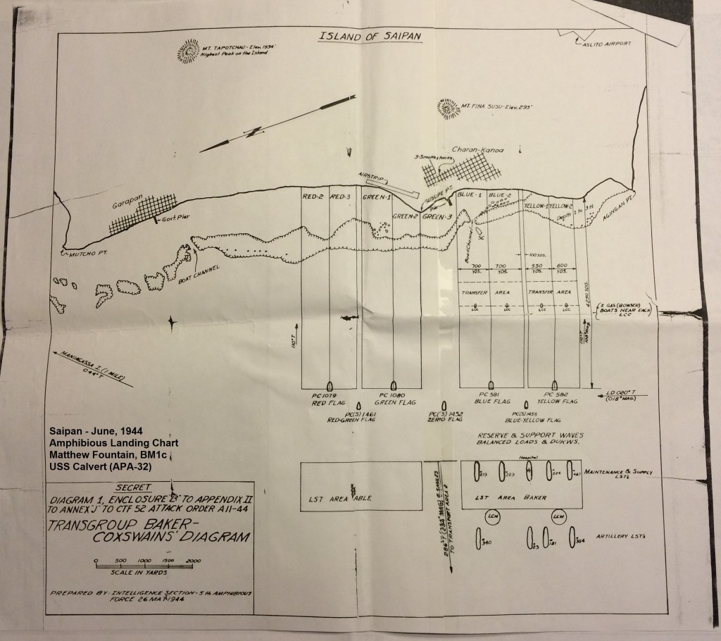 Landing Charts: Sicily, Roi-Namur, Saipan | USS Calvert (APA-32)