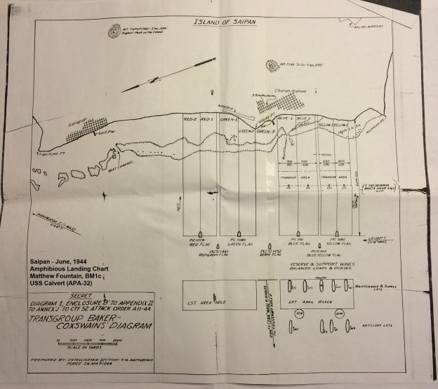 Landing Charts: Sicily, Roi-Namur, Saipan | USS Calvert (APA-32)